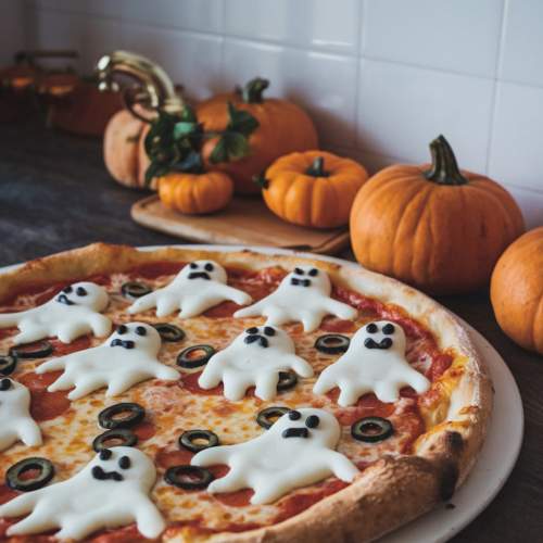 Spooky Ghost Halloween Pizza Recipe - My House Of Pizza