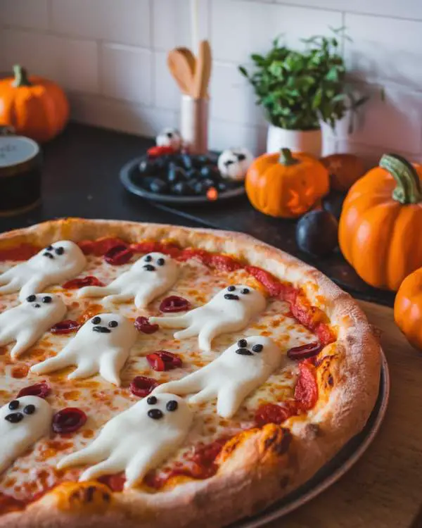Spooky Ghost Halloween Pizza Recipe - My House Of Pizza