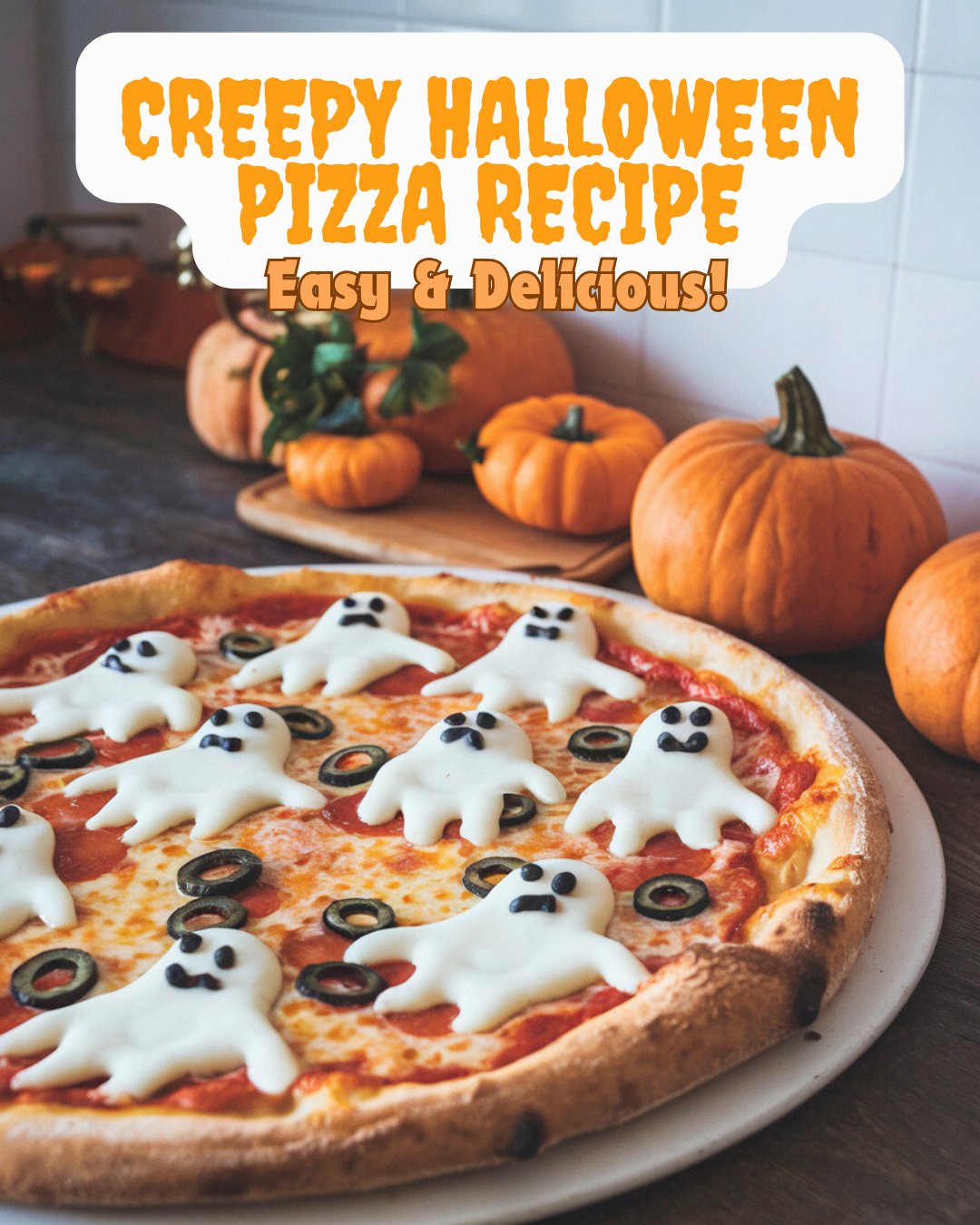 Spooky Ghost Halloween Pizza Recipe - My House Of Pizza